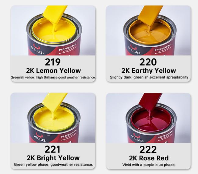 Bright Yellow 2k Car Paint / Auto Touch Up Spray Paint OEM / ODM 10