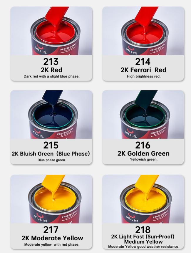 Bright Yellow 2k Car Paint / Auto Touch Up Spray Paint OEM / ODM 9