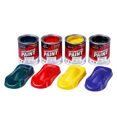 China Aanpasbare kleur Willis Auto Refinish Verf Voor Trucks 2k Spray Paint Auto Refinish Verf Metalen Blauwe Auto Verf Te koop