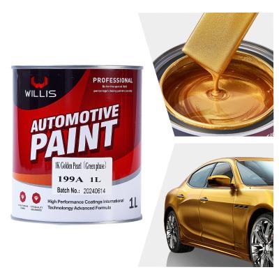 China 1K Perlen-Autofarbe für anpassbare Flüssigkeitsbeschichtung in Golden Pearl Green Phase zu verkaufen