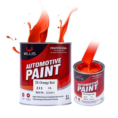 China Two Component Automotive Paint 2k Anti Yellowing Red Auto Refinish for sale