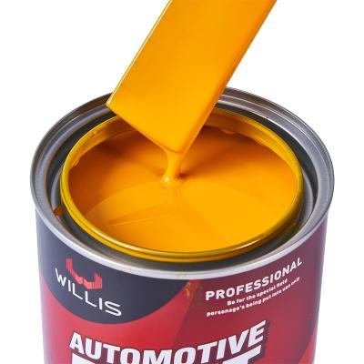 China 1K Transparent Golden Yellow Automotive Spray Paint Coating Paint One-Component Acrylic Resin Car Refinish Solid Color Coating for sale