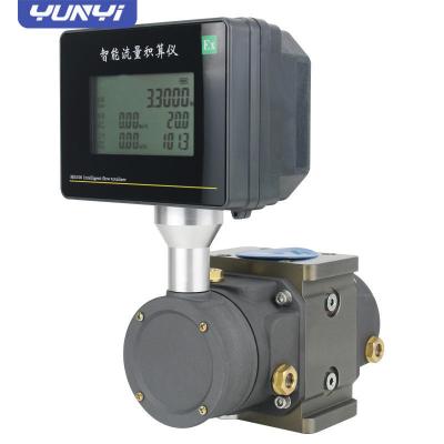 China Yunyi Roots Flowmeter DN25 150 1inch Flange Connection RS485 4-20mA Gas Waist Wheel Flowmeter with Display LCD for sale