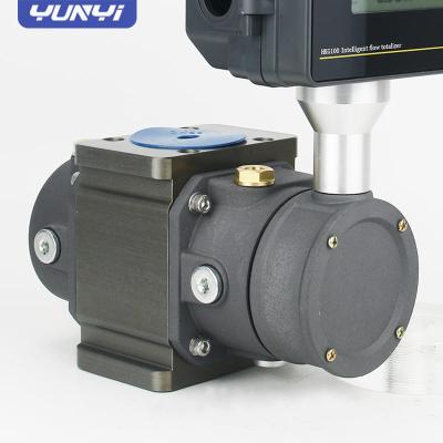 China Yunyi Roots Flowmeter DN25 150 1inch Flange Connection RS485 4-20mA Gas Waist Wheel Flowmeter with Display LCD for sale