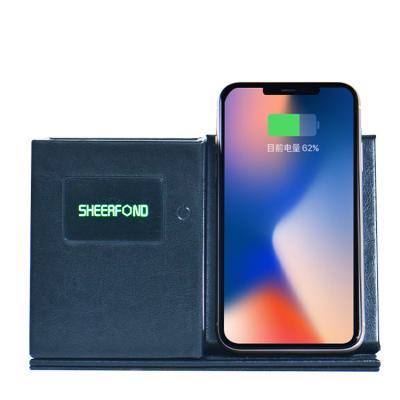 Cina Creative Wireless Charging Desktop Pen Holder Multipurpose Leather Office in vendita