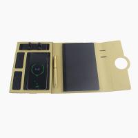 China A5 PU Leather Wireless Charging Notebook 8000mAh Power Bank Multi-Function Notepad for sale