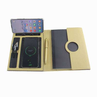 China A5 PU Phone Charger Notebook , Multi Function 8000mAh Notepad With Power Bank for sale