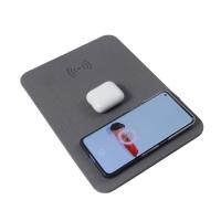 China PU Leather Wireless Charging Mouse Pad 10W Fast Charging Foldable Phone Stand for sale