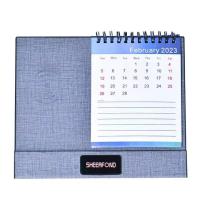 China 2024 Creative Wireless Charging Desk Calendar PU Leather 10W Custom LED Logo for sale