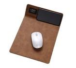 China Custom LED Logo Waterproof PU Leather Wireless Charging Mouse Pad 10W Fast Charging for sale