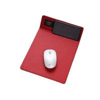 China Custom LED Logo Waterproof PU Leather Wireless Charging Mouse Pad 10W Fast Charging for sale