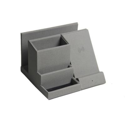 Cina Caricatore da tavolino multifunzionale Pen Holder di Customized Logo Pu Leather Office Wireless dell'organizzatore in vendita