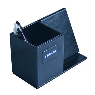 Cina Portapenne di ricarica wireless multifunzionale di moda in pelle PU promozionale creativa personalizzata di lusso per scrivania in vendita