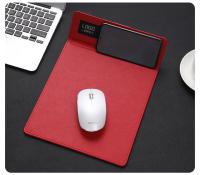 China PU Leather Wireless Charging Mouse Pad 10W Fast Charger Multifunctional Desk Pad Custom Logo for sale