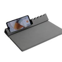 China Folding PU Leather Wireless Charging Mouse Pad with Custom Logo and Phone Holder for sale