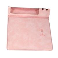 China Customized Multifunctional PU Leather Wireless Charging Mouse Pad 15W Foldable for sale