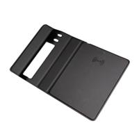 China Custom Logo PU Leather Wireless Charging Mouse Pad Foldable 15W Fast Charging for sale