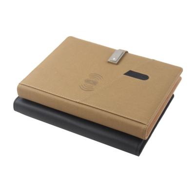 Cina Wholesale Premium Gift Personalised Multifunctional Rechargeable A5 Pu Leather Smart Wireless Charging Notebook in vendita