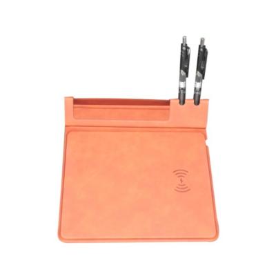 Cina Personalized  Customized Logo Pu Leather Multifunctional Water Proof Smart Foldable Wireless Charging Mouse Pad in vendita