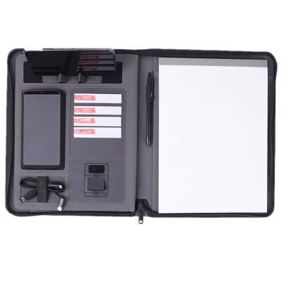 Cina Men'S Promotional Leather Laptop Folder Multifunctional Plan Organizer Wireless Charging Briefcase in vendita