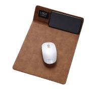 China Leather Wireless Charging Mouse Pad 10W Waterproof Foldable with Custom LED Logo for sale