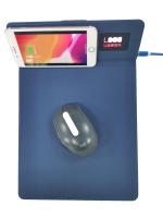 China Leather Wireless Charging Mouse Pad 10W Waterproof Foldable with Custom LED Logo for sale