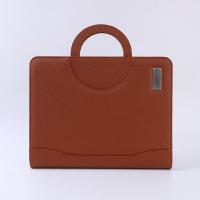 China Waterproof A4 Leather Portfolio Case Handheld Zippered File Folder 12 Function Business Padfolio for sale