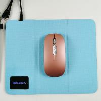 China PU Leather Foldable Wireless Charging Mouse Pad 10W Fast Charging Phone Stand for sale