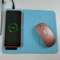 China PU Leather Foldable Wireless Charging Mouse Pad 10W Fast Charging Phone Stand for sale