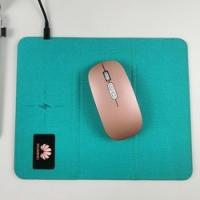 China PU Leather Foldable Wireless Charging Mouse Pad 10W Fast Charging Phone Stand for sale