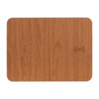 China 10W Wireless Charging Mouse Pad PU Leather Wooden Non-Slip Office Mat for sale