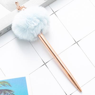 Cina Piuma leggera Pom Pom Pen Metal Material Smooth Writing lanuginoso in vendita