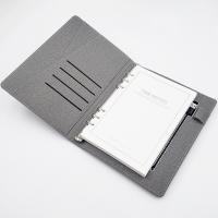 China Wireless Charging Notebook Power Bank Folder 6 Rings PU Leather 10000mAh for sale