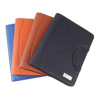 China Waterproof A4 Leather Portfolio Case Handheld Zippered File Folder 12 Function Business Padfolio for sale