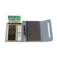 China A5 PU Leather Wireless Charging Notebook with 5000mAh Power Bank for sale