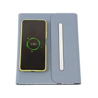 China A5 PU Leather Wireless Charging Notebook with 5000mAh Power Bank for sale