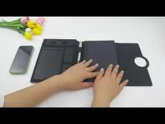 A5 PU Phone Charger Notebook , Multi Function 8000mAh Notepad With Power Bank