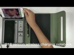 Custom A5 Pu Leather Wireless Charging Notebook Business Multifunction