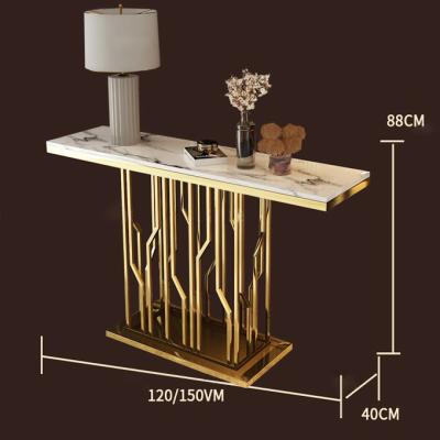 China 120cm de longitud de mármol estrecho de la consola de entrada de la mesa con acabado brillante en venta