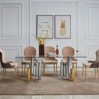 China SEDIA Modern Glass Dining Table Set For 6 Elliptic Shape for sale