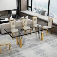 China SEDIA Modern Glass Dining Table Set For 6 Elliptic Shape for sale