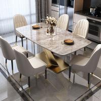 China Luxury 8 Seater White Marble Rectangle Dining Table Height 0.78m for sale