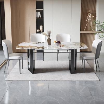 China Light Luxury Restaurant Square Marble Dining Tables Width 0.9m/1m for sale