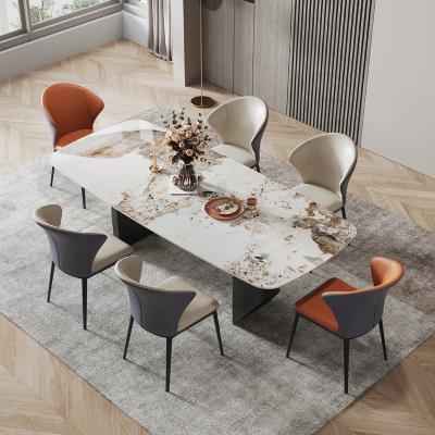 China Light Luxury Restaurant Square Marble Dining Tables Width 0.9m/1m for sale