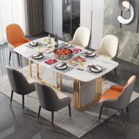 China Hotel 4cm Rectangle Marble Dining Tables For 4 Light Luxury for sale