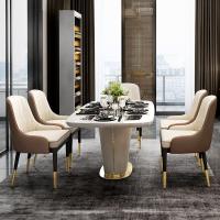 China Marble Rectangle Counter Height Dining Table Chair Sets OEM ODM for sale