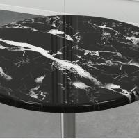 China Smooth Surface Oval Black Marble Top Sofa Table Height 55cm for sale