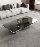 China Rectangular Modern Coffee Tea Table With Glass Table Top OEM ODM for sale
