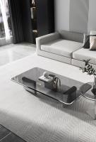 China Rectangular Modern Coffee Tea Table With Glass Table Top OEM ODM for sale