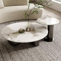 China Marble Top Circle Combination Coffee Table Elliptic Shape For Apartment for sale